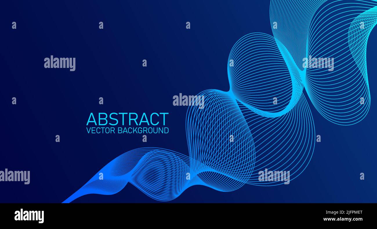 Abstract wave element for design. Stylized line art background. Digital ...