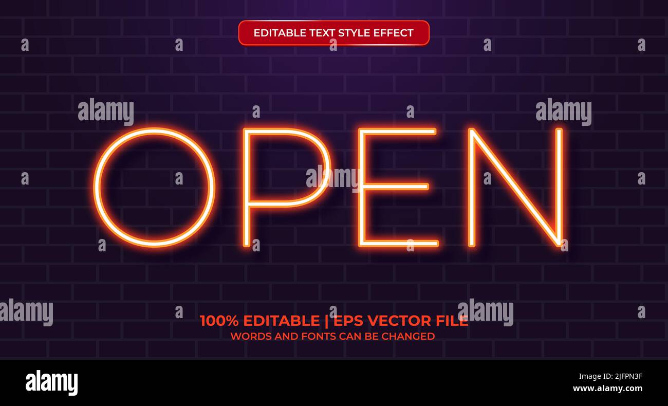 Open neon sign on Stock Vector Images - Alamy