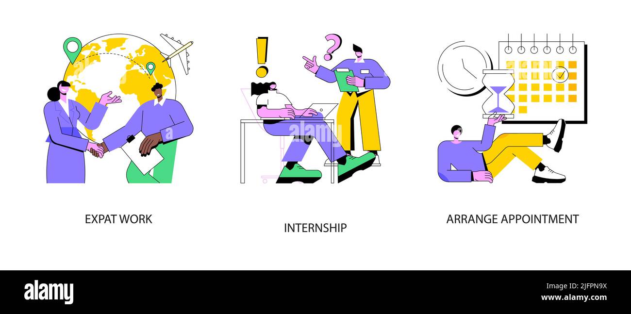 International employment abstract concept vector illustration set ...