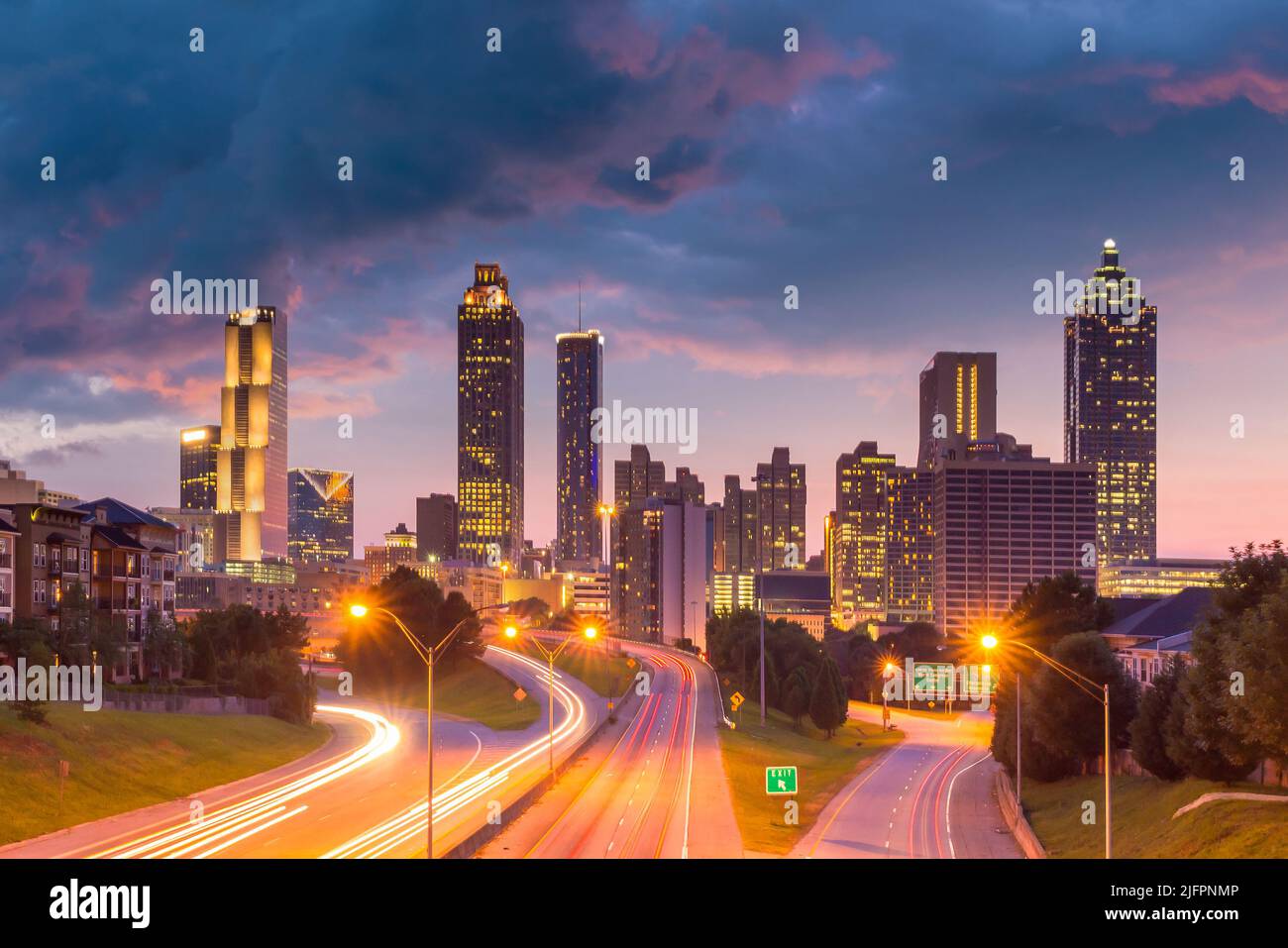 Aerial view downtown district atlanta hi-res stock photography and ...