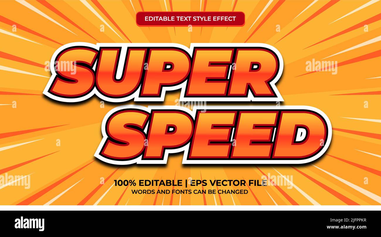 Super speed editable text effect in modern 3d style. Editable fast and ...