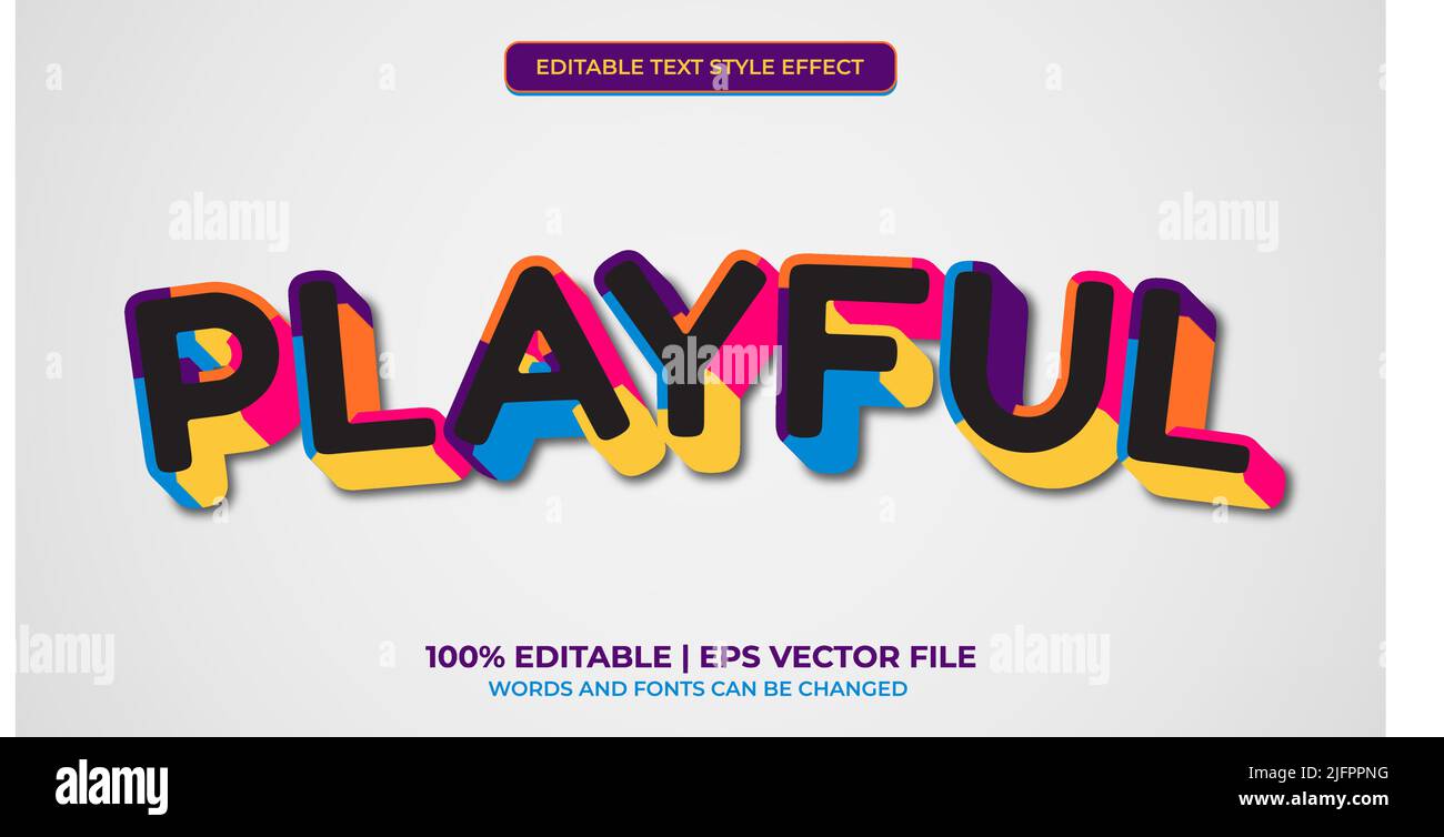 Round playful text style. Editable text effect Stock Vector Image & Art ...