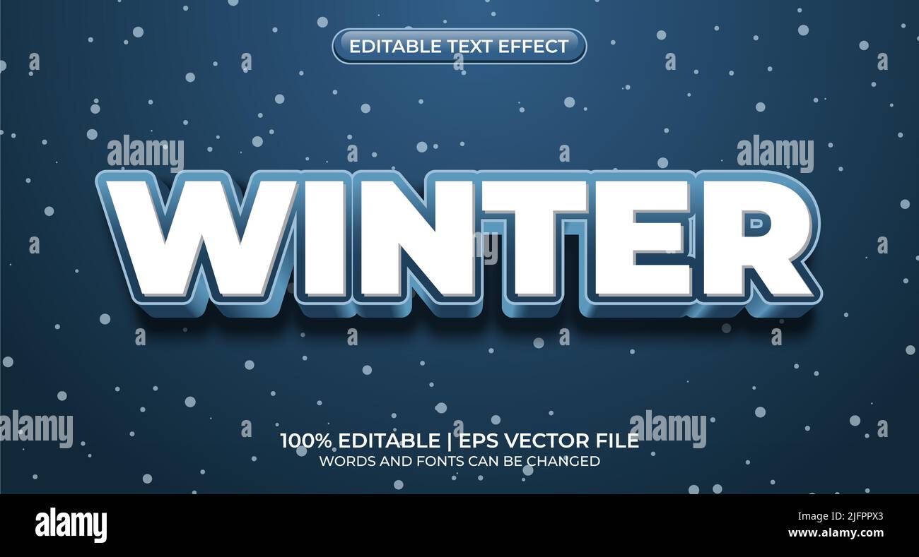 Editable text style effect - Winter text style theme. Winter - Editable ...