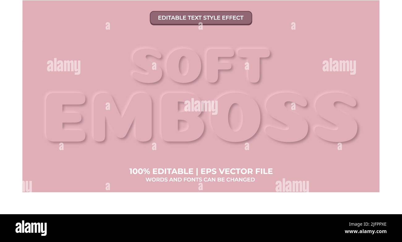 Neomorphic text effect. Neomorphisme emboss 3d simple pink modern ...