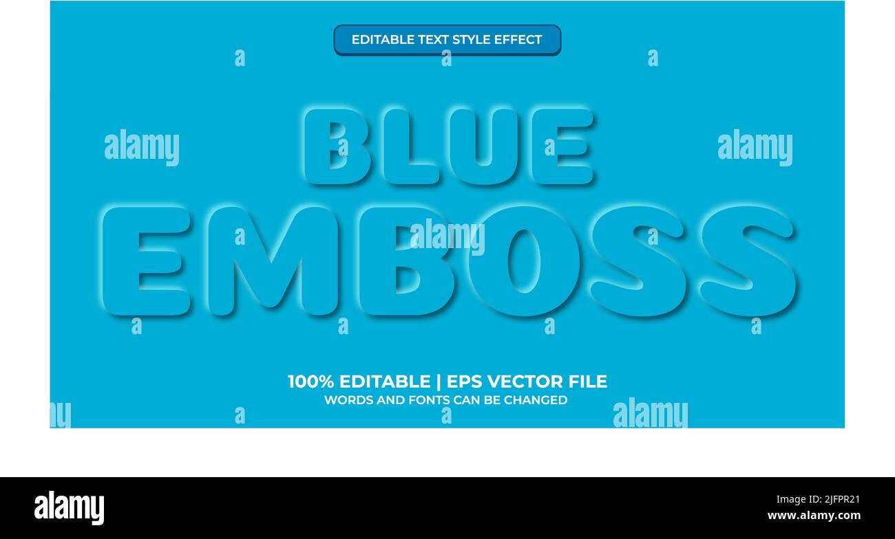 Neomorphic text effect. Neomorphisme emboss 3d simple blue modern ...