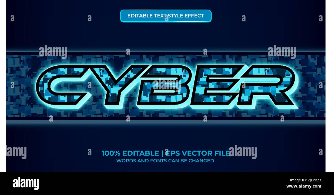 Cyber text effect font hi-res stock photography and images - Alamy