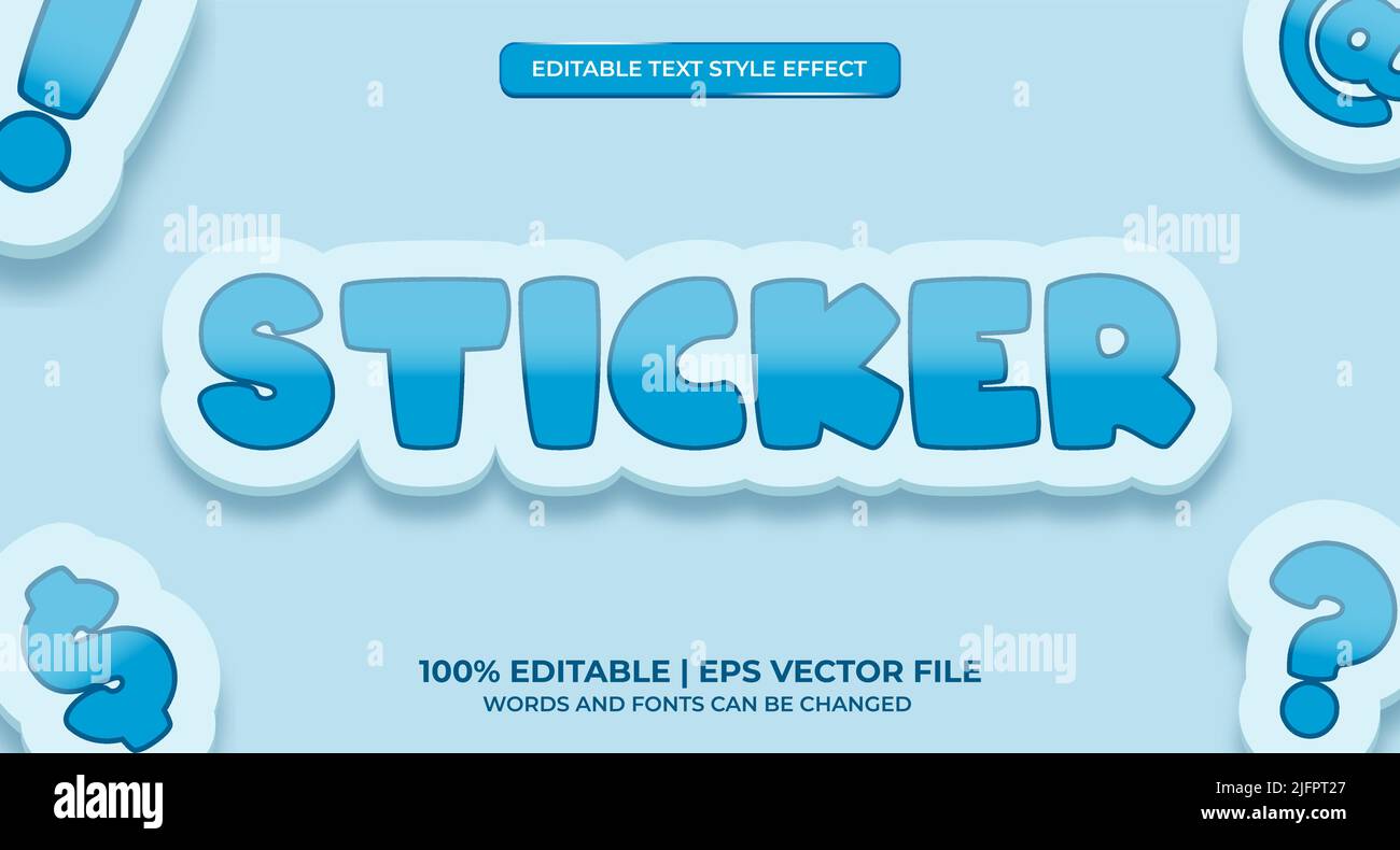 Sticker text, editable text effect Premium Vector Stock Vector Image ...