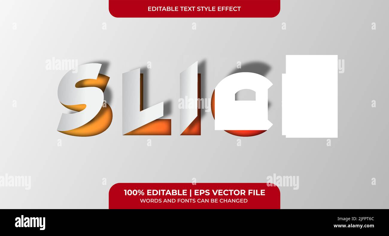 Editable Slice Text Effect. Simple, modern, and elegant. Easy to edit ...