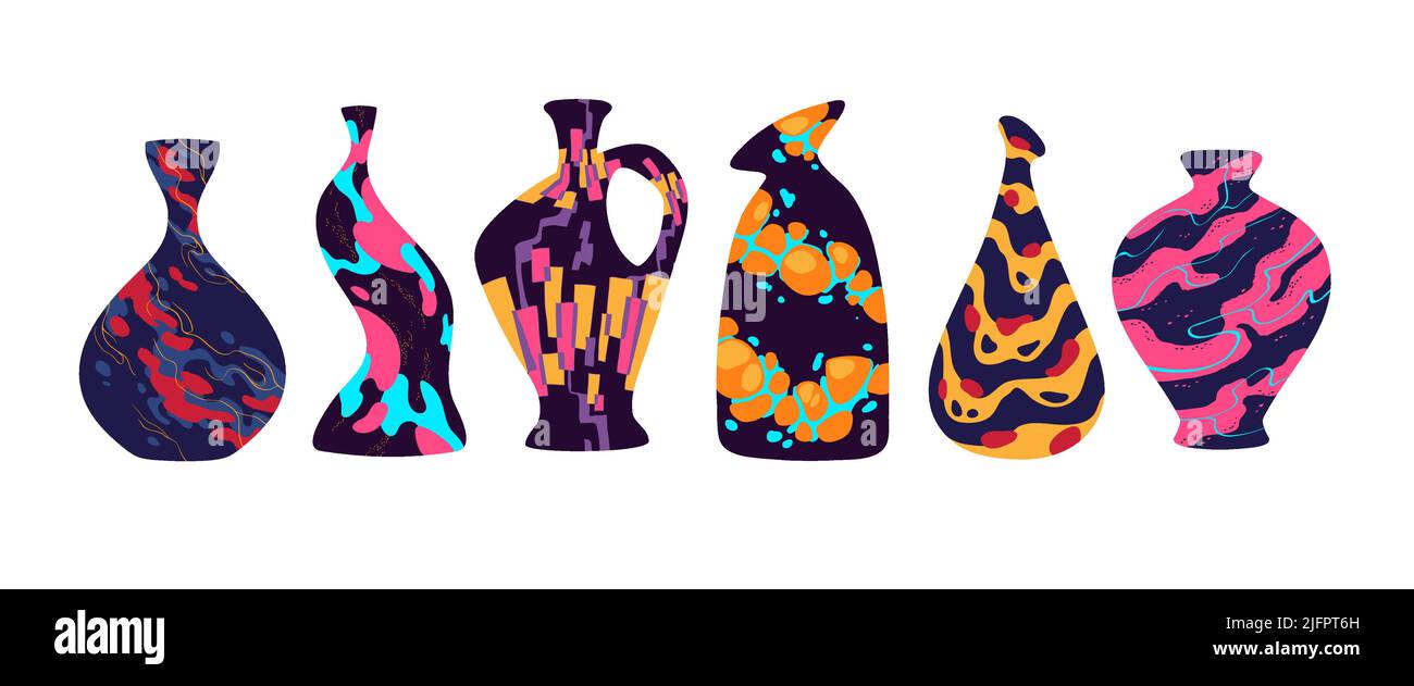 Contemporary ceramic vases, modern jugs, pots. Home decoration ...