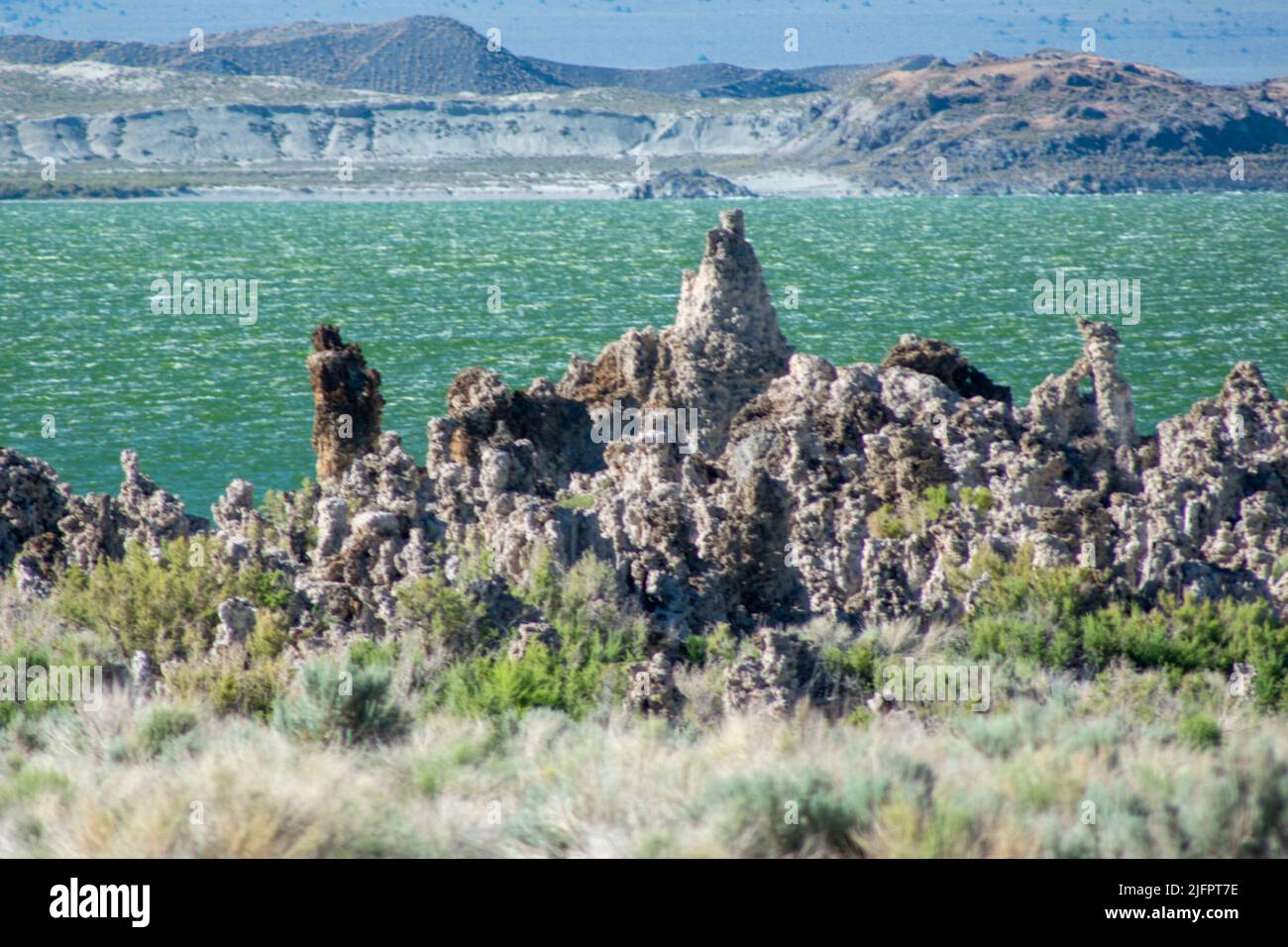 Mono Lake, a symbol of Mono County, CA, can sometimes turn green if it ...