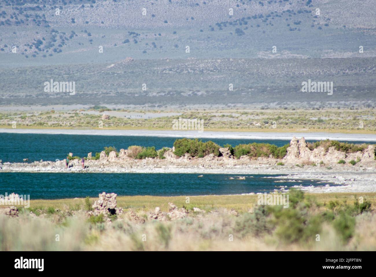 Mono Lake, a symbol of Mono County, CA, can sometimes turn green if it ...