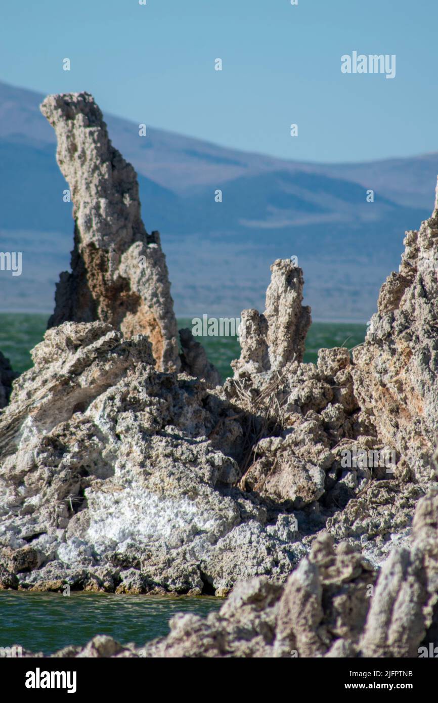 Mono Lake, a symbol of Mono County, CA, can sometimes turn green if it ...