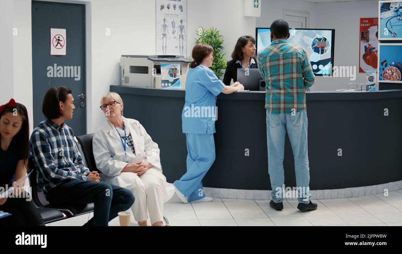 Hospital Lobby With People