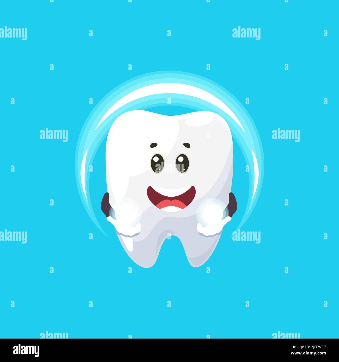Tooth superhero perfect smile isolated cartoon emoticon dentistry ...
