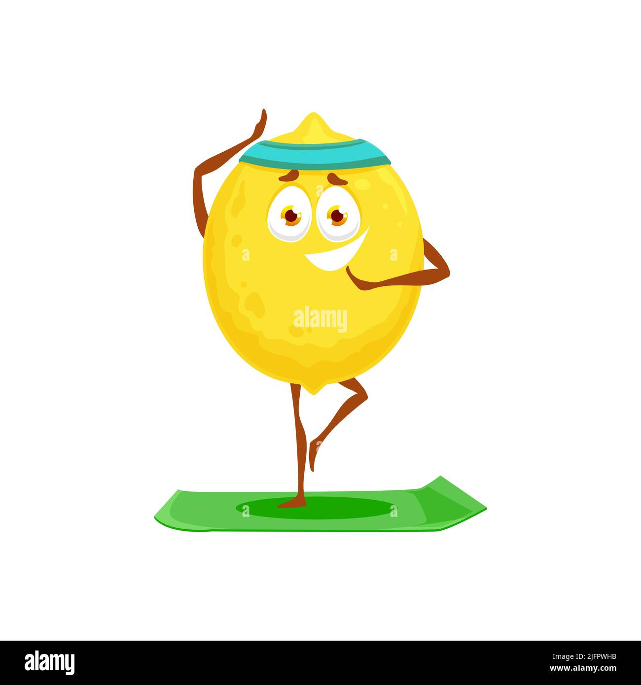 Yellow citrus smiling lemon fruit isolated cartoon character on sport ...