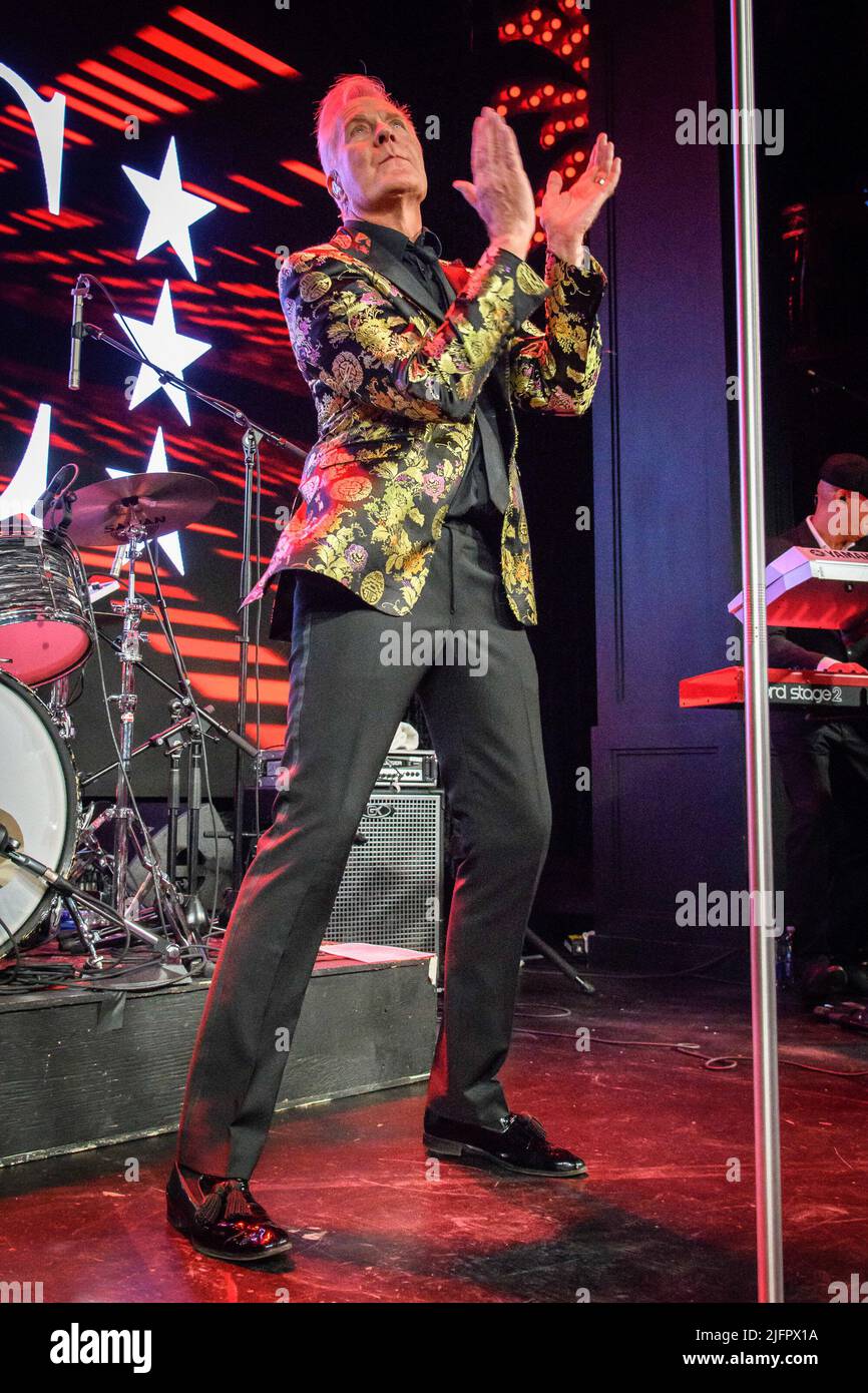 Martin Fry, lead singer of the English new wave band ABC, performing at ...