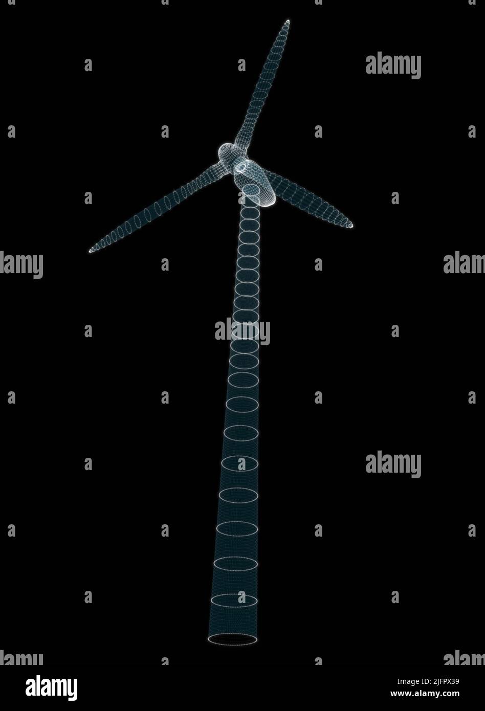 Wind turbines on black background Stock Photo - Alamy
