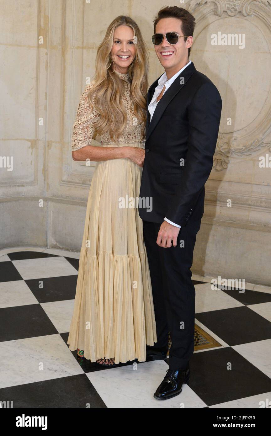 Paris, France. July 04, 2022, Elle Macpherson and son Flynn Busson ...