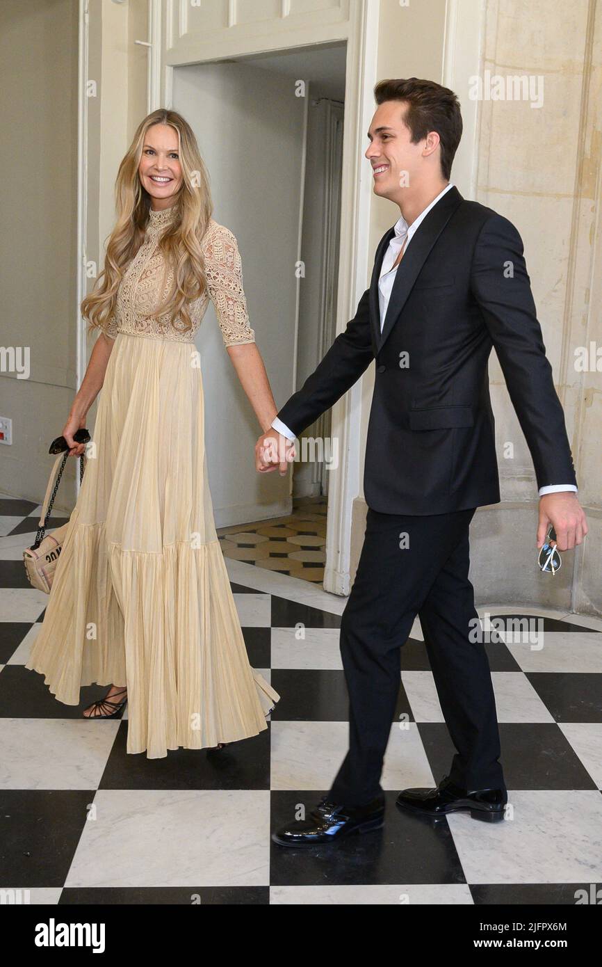 Paris, France. July 04, 2022, Elle Macpherson and son Flynn Busson ...