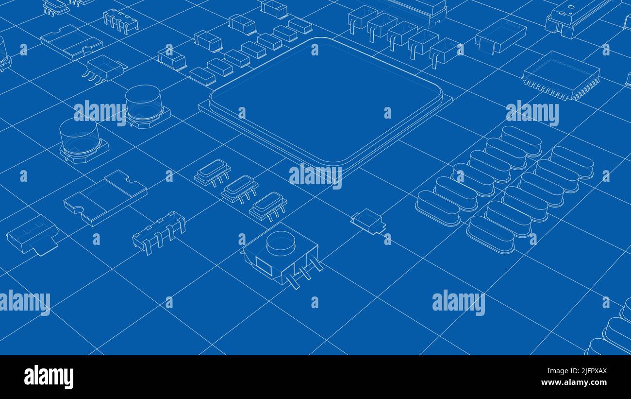 Electric circuit board, various chips. Vector Stock Vector Image & Art ...