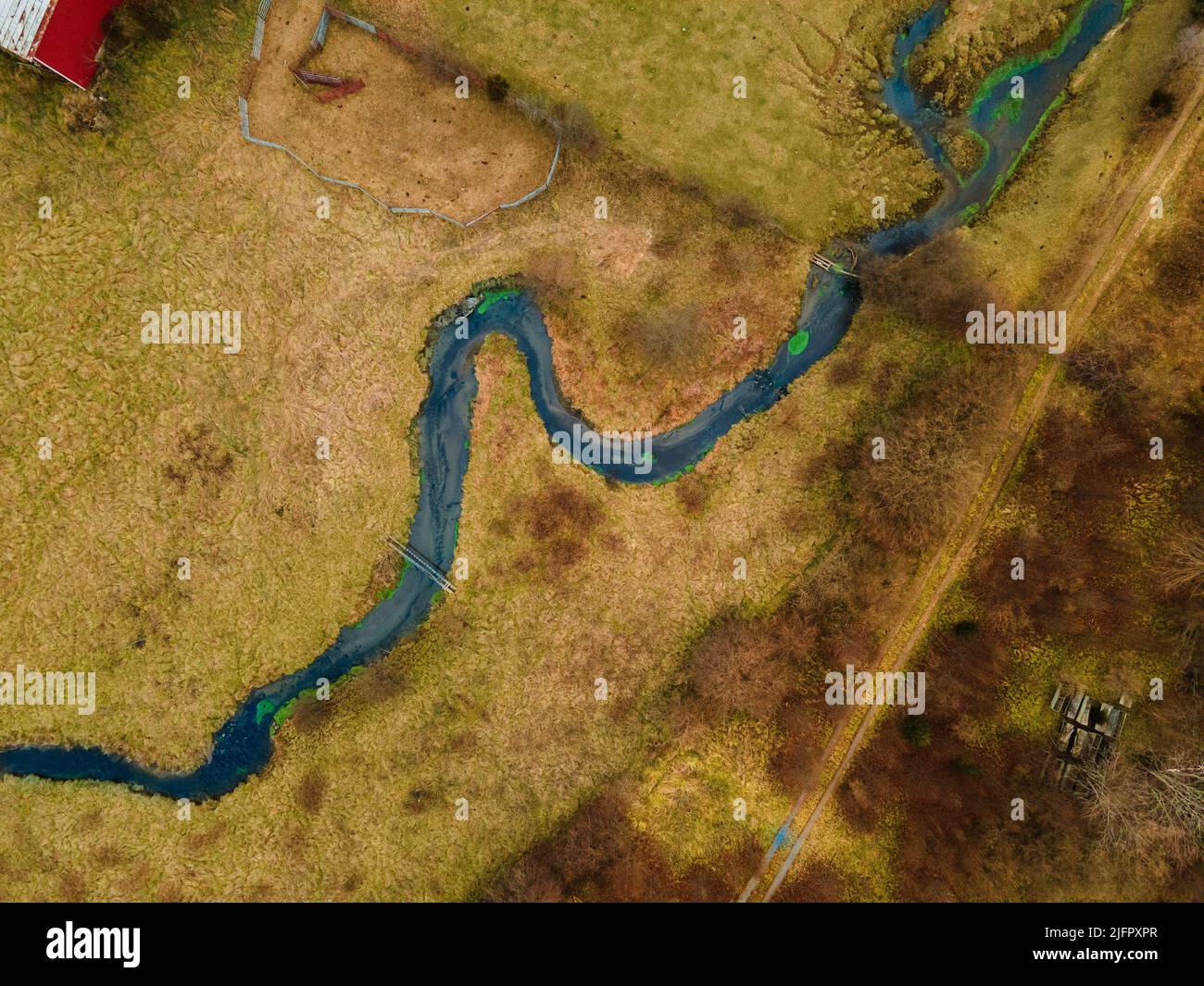 An aerial view of a river stream Stock Photo - Alamy