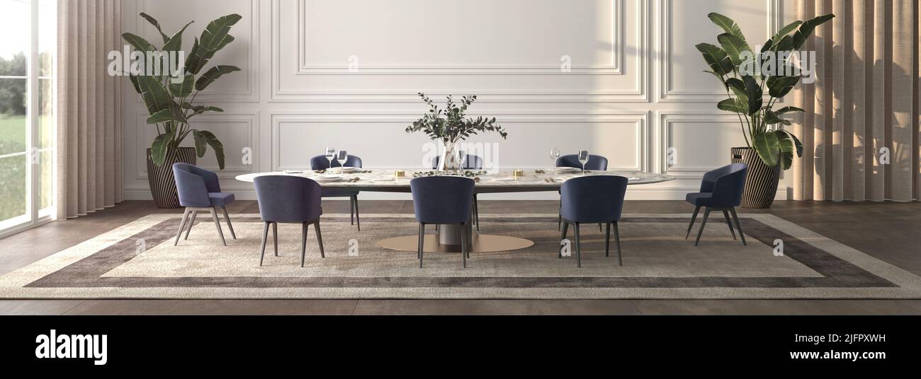 3d render dining table hi-res stock photography and images - Alamy