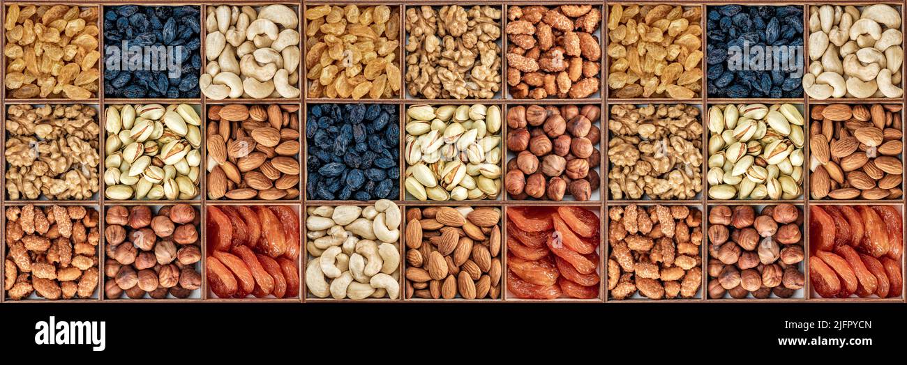assorted nuts and dried fruit collection. Assorted nuts almonds ...