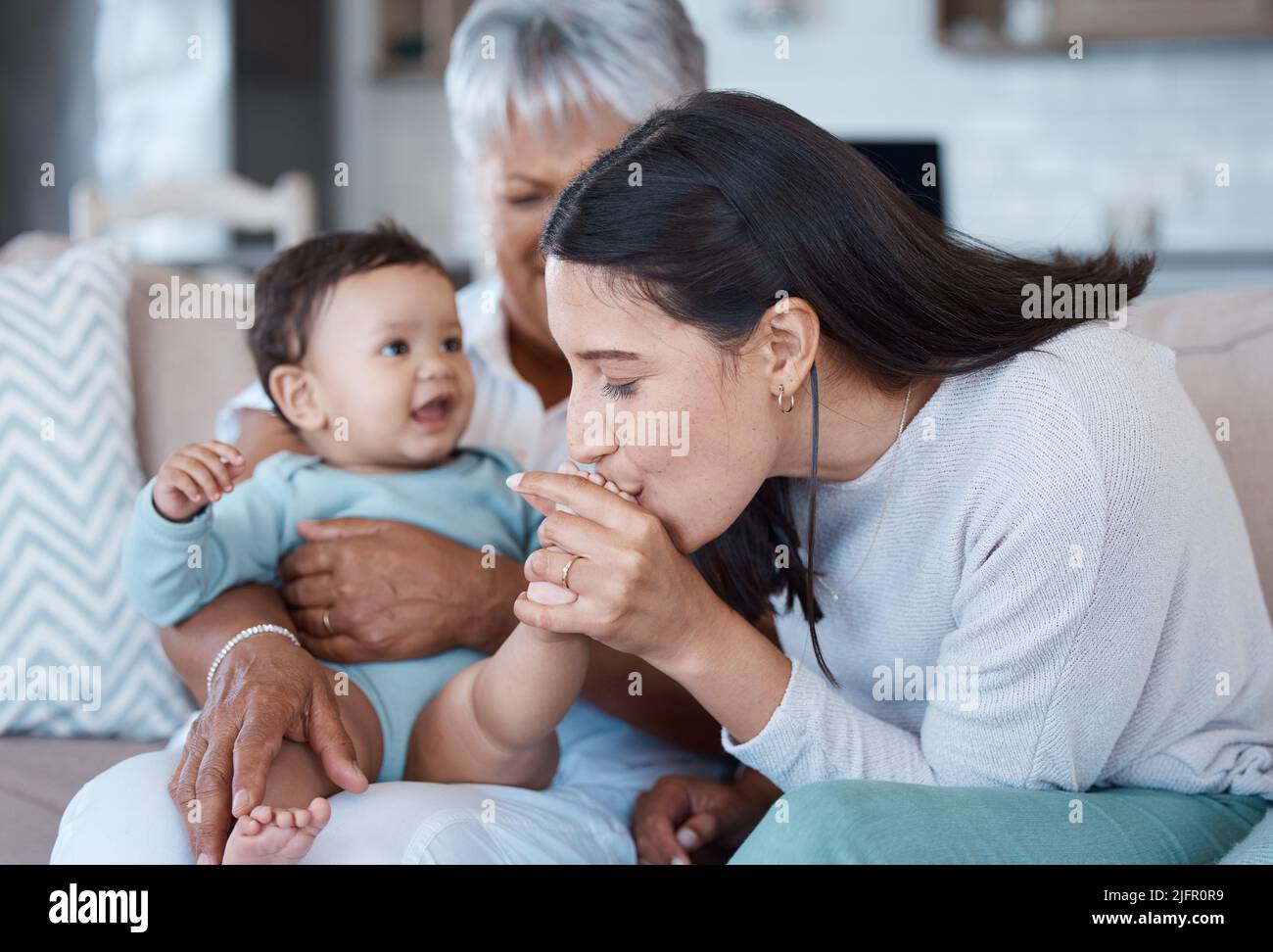 Chubby toe attack. Shot of a mature woman bonding with her ...