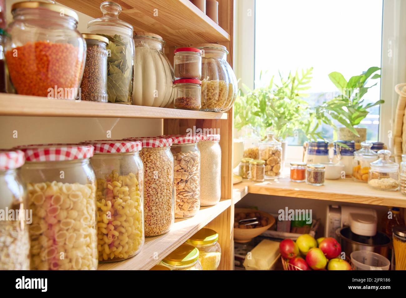 Storage of food in the kitchen in pantry Stock Photo - Alamy