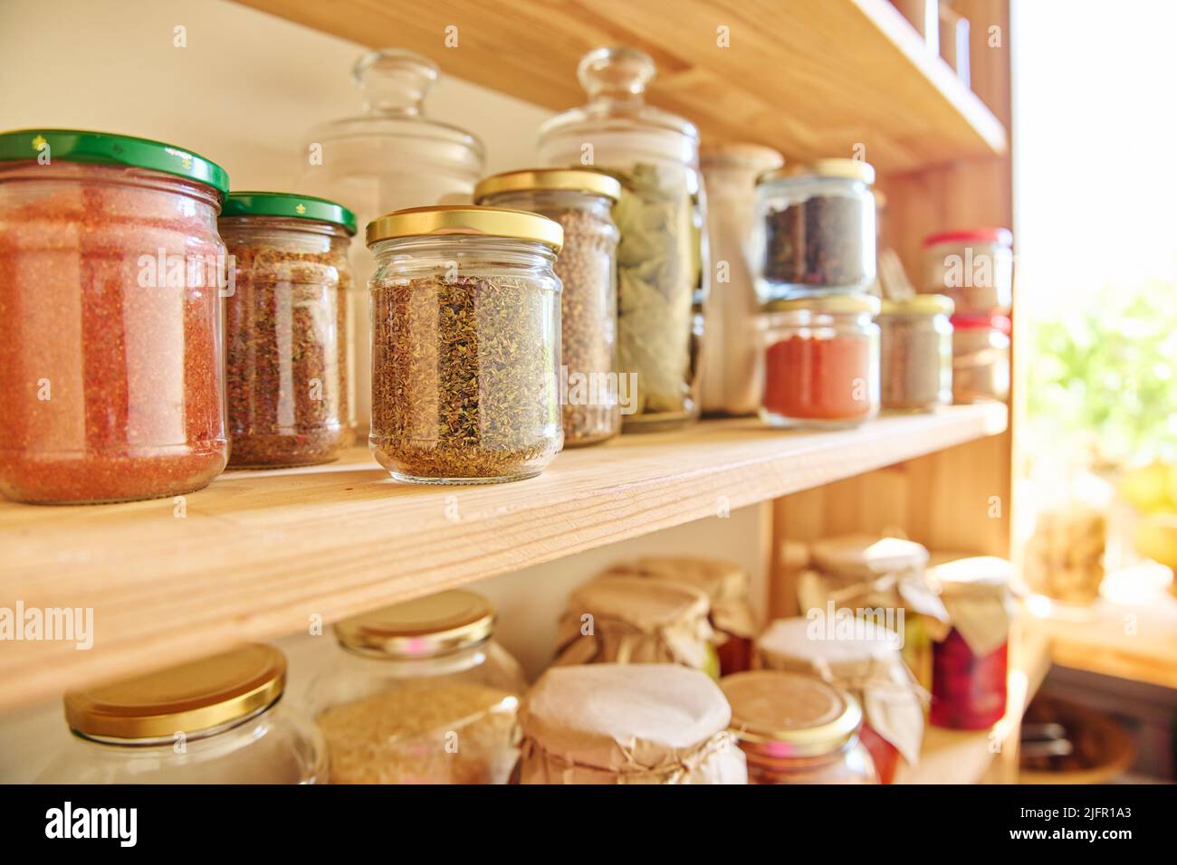 Storage of food in the kitchen in pantry Stock Photo - Alamy