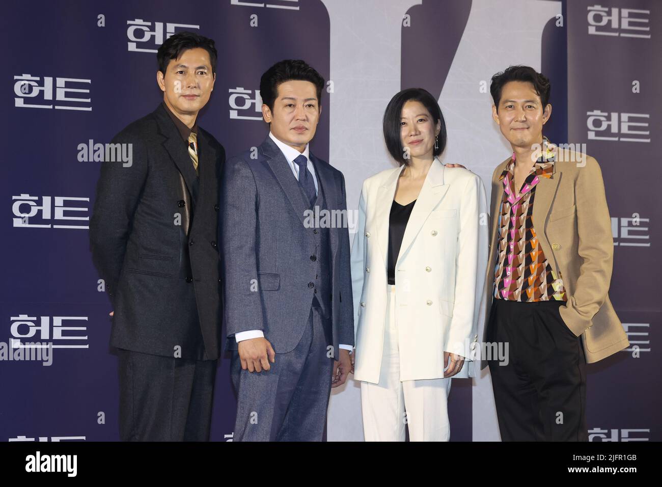 05th July, 2022. New movie 'Hunt' The cast of the new movie "Hunt" pose ...