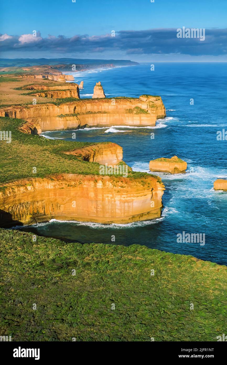 Aerial view of great ocean road and twelve apostles hi-res stock ...