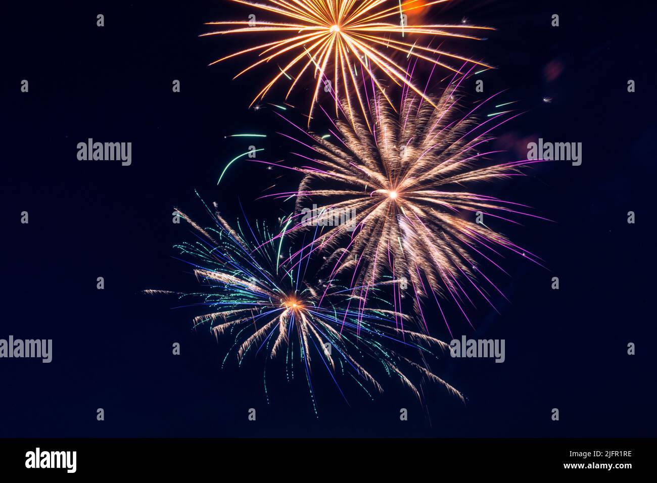 The beautiful fireworks at the night sky perfect for background Stock ...
