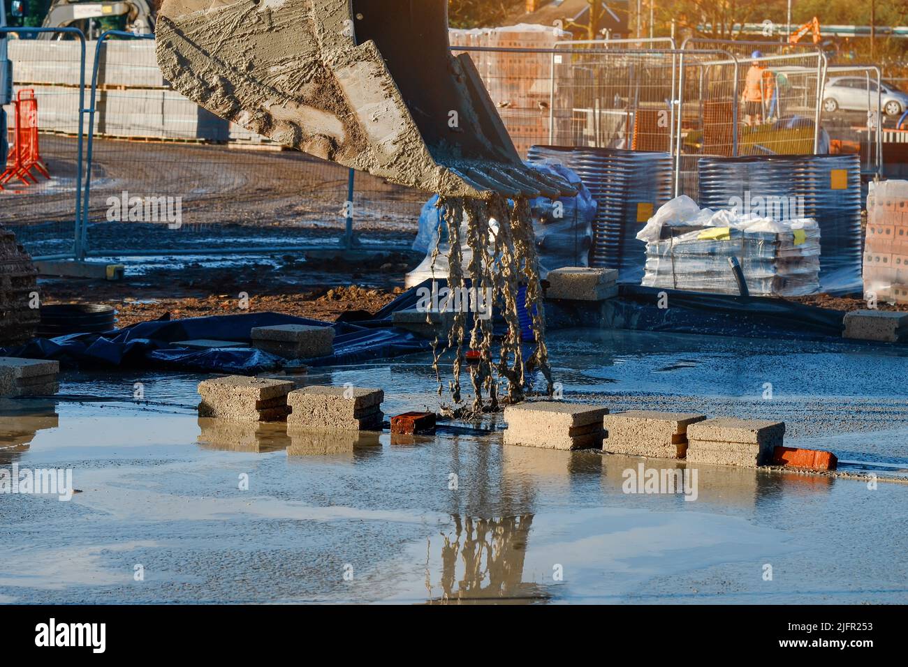 Mixed concrete pouring construction site hi-res stock photography and ...