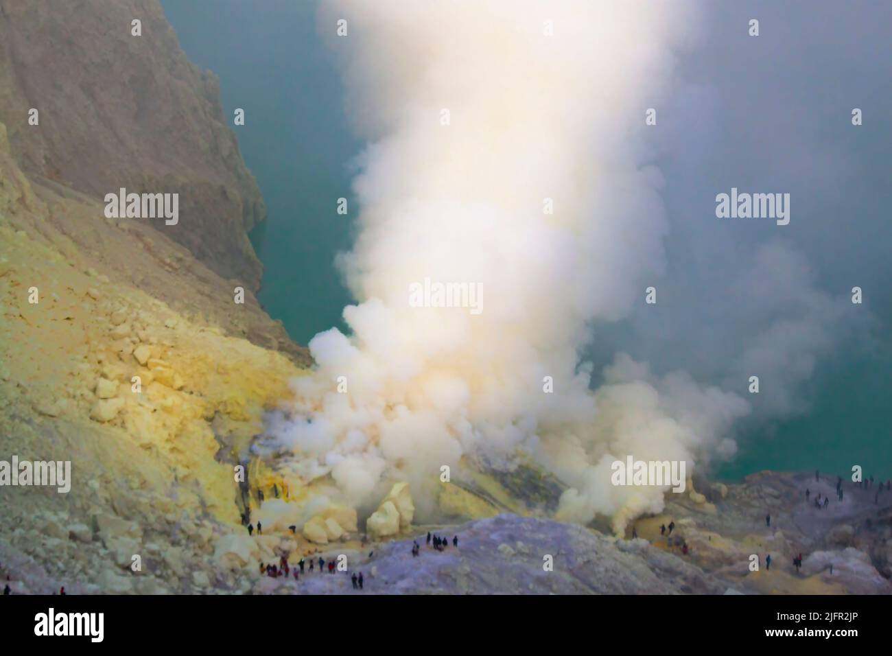 Blue flame of Kawa Ijen volcano, Java, Indonesia Stock Photo - Alamy