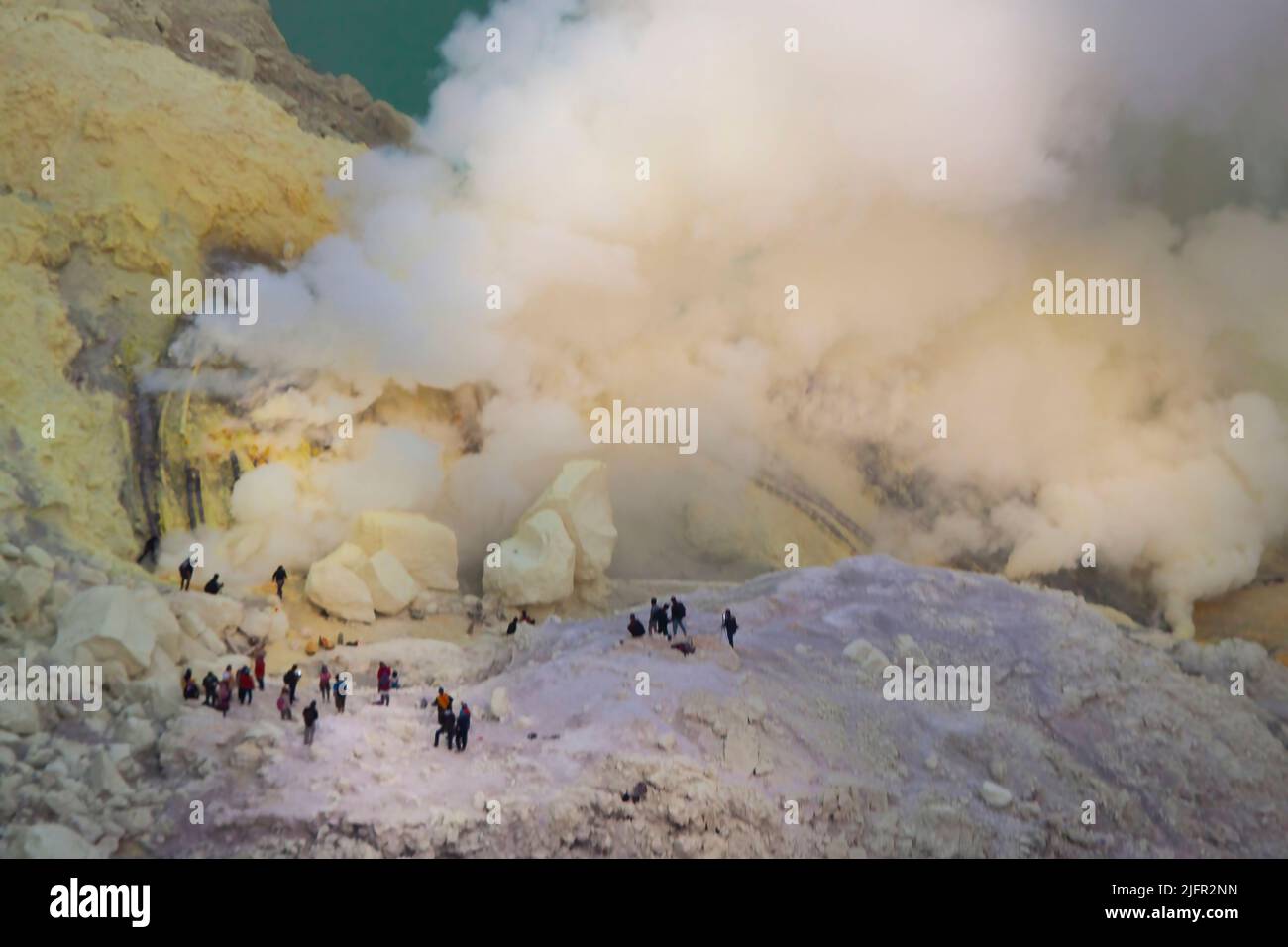Blue flame of Kawa Ijen volcano, Java, Indonesia Stock Photo - Alamy