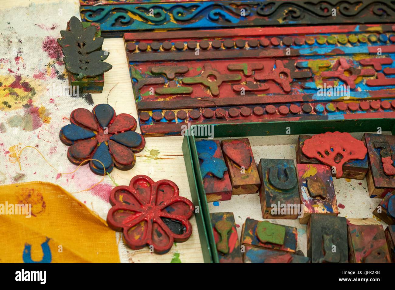 Wooden stamps for medieval ink printing on fabric and vintage clothing ...