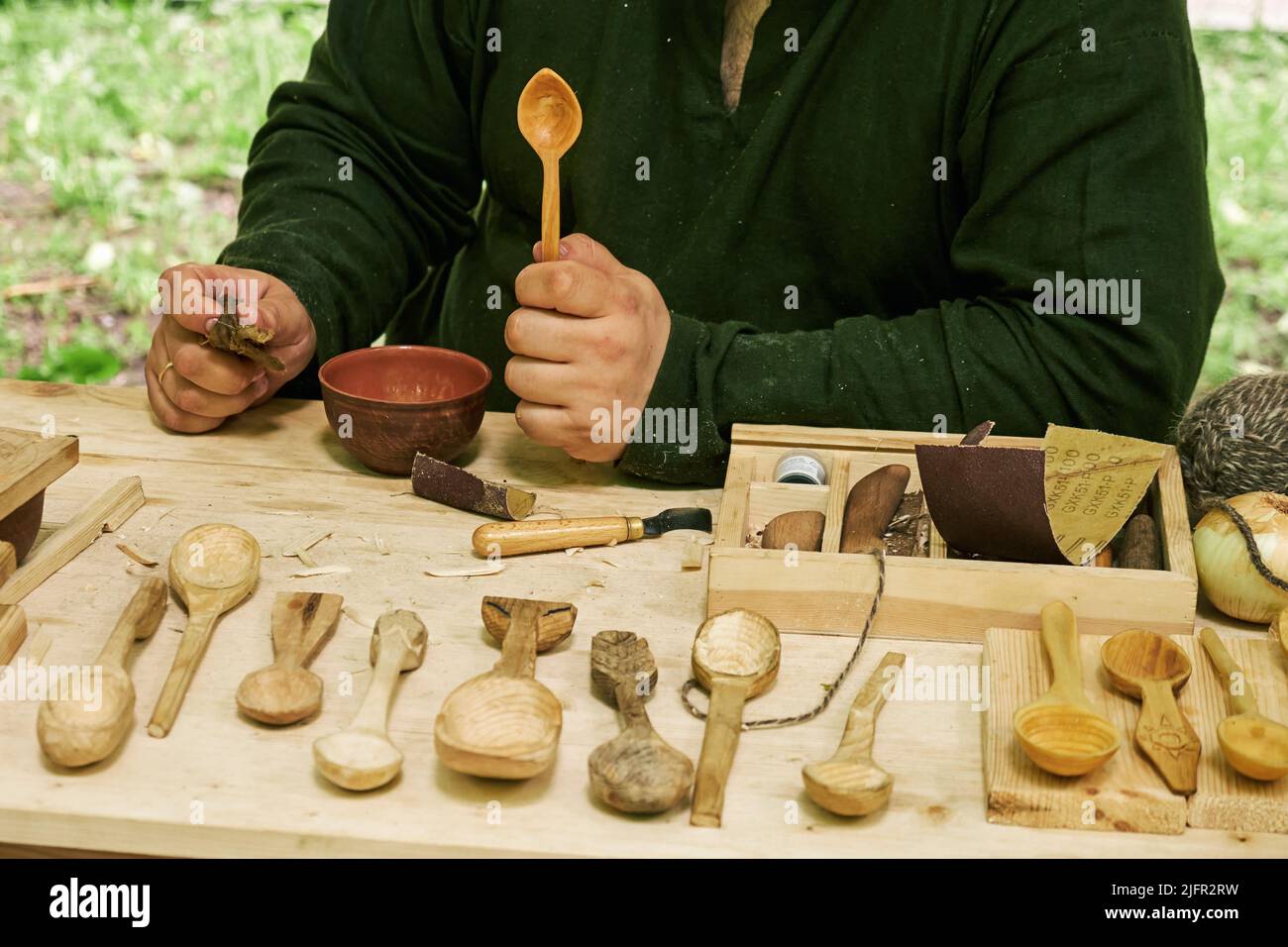 Manufacture of wooden spoons and kitchen utensils. Reconstruction of ...