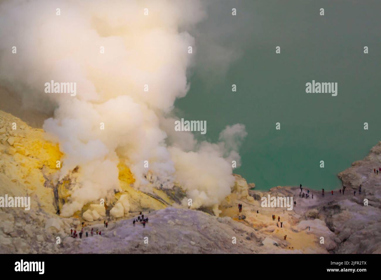 Blue flame of Kawa Ijen volcano, Java, Indonesia Stock Photo - Alamy