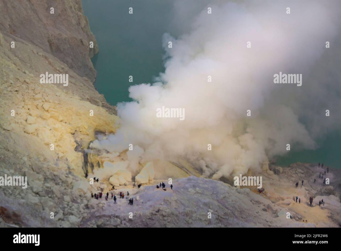 Blue flame of Kawa Ijen volcano, Java, Indonesia Stock Photo - Alamy