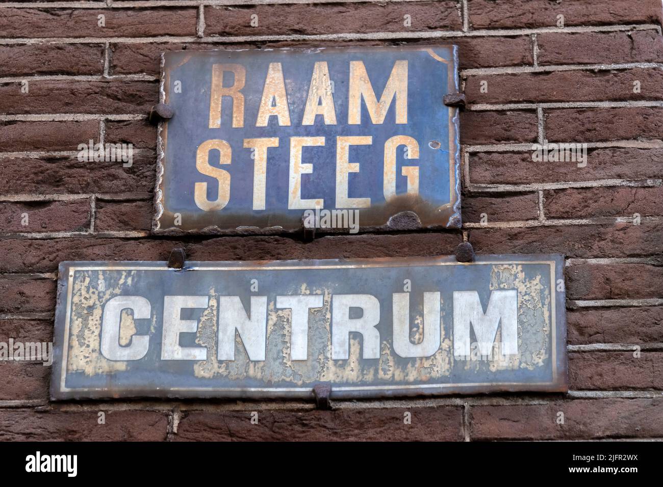 Old And Rusty Street Sign Raamsteeg At Amsterdam The Netherlands 28-6 ...