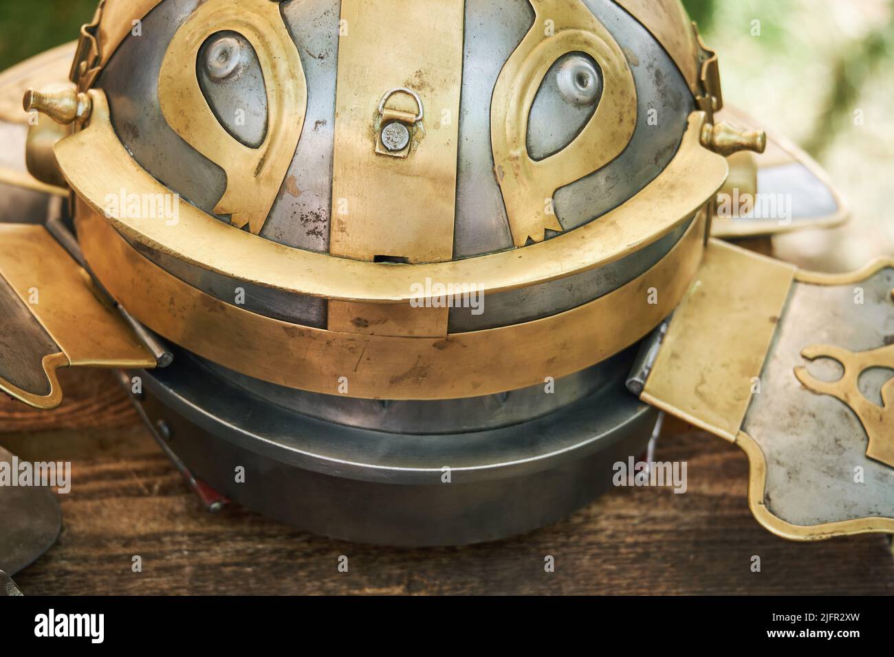 Ancient Roman vintage soldier helmet, armor to protect the head in ...