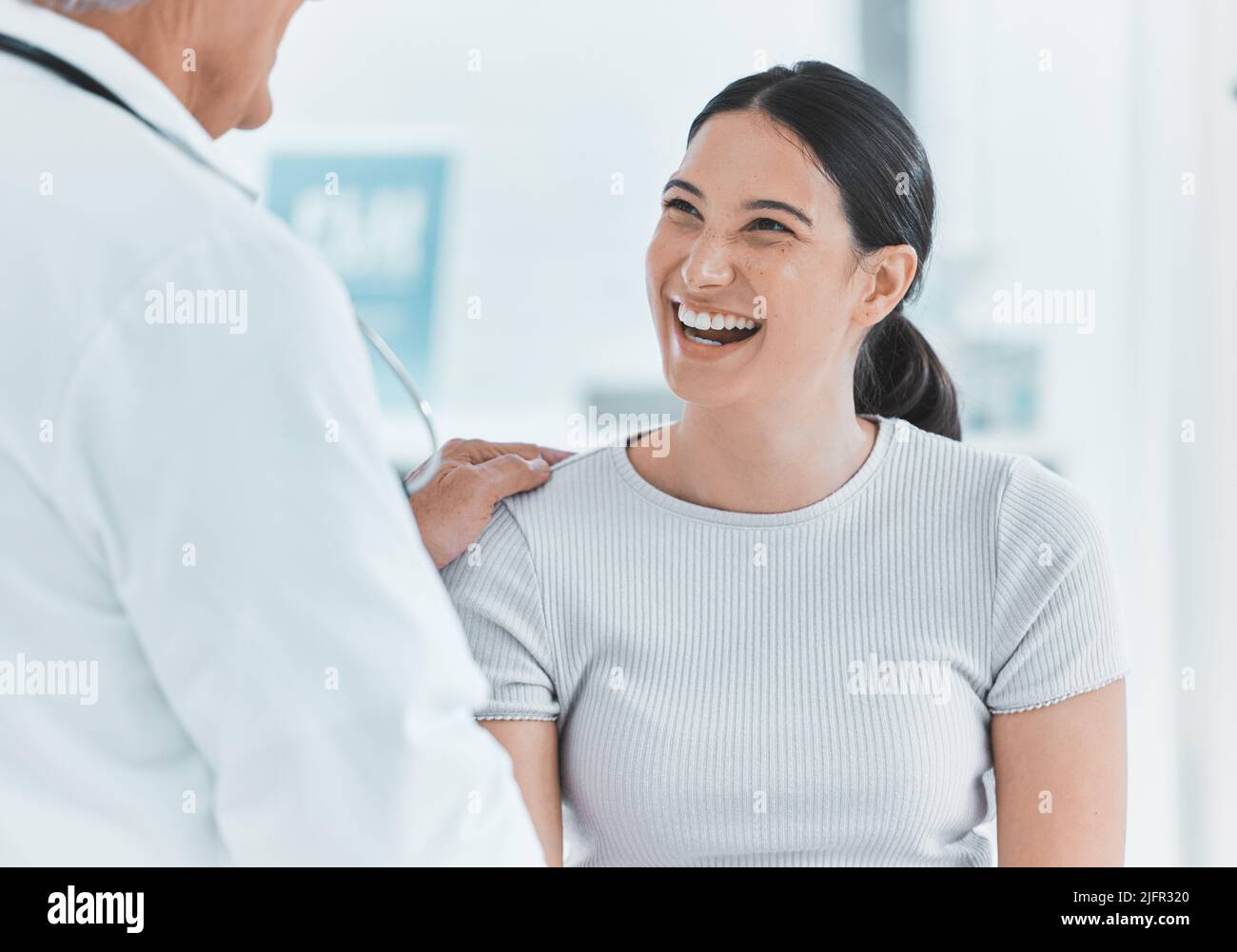 The only doctor I trust. Shot of a senior doctor shaking hands with a ...