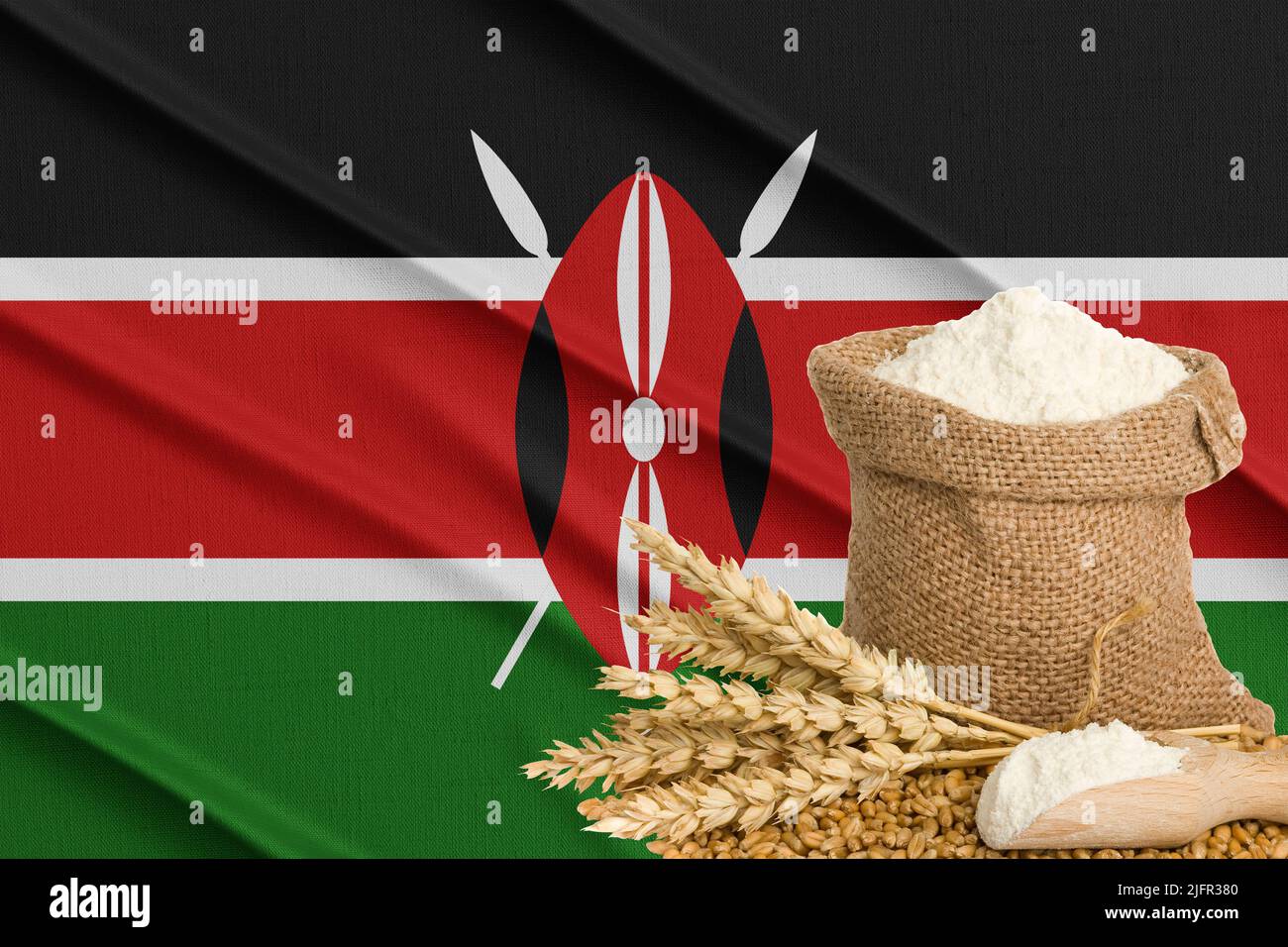 Kenya grain crisis, Concept global hunger crisis, On background Flag ...