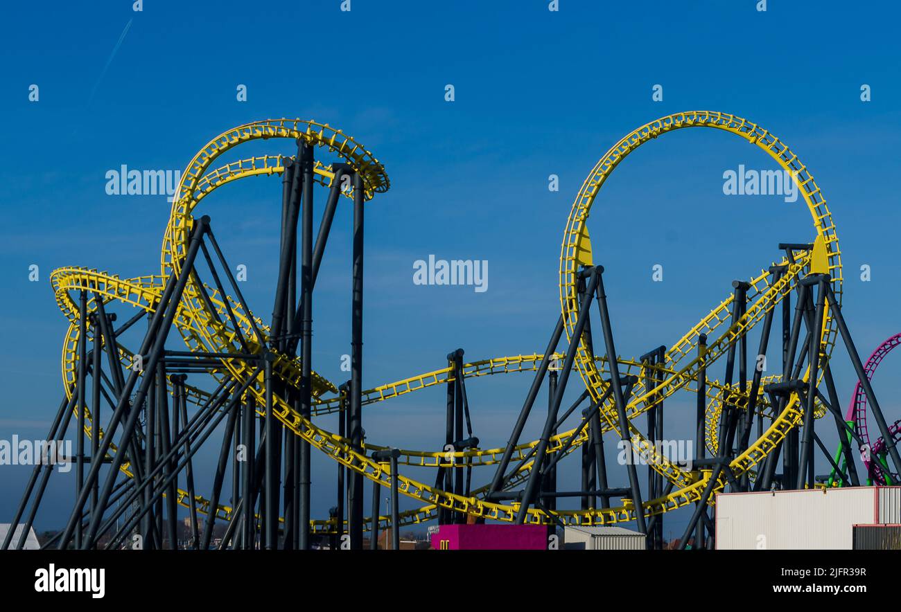 colourful roller coaster Stock Photo - Alamy
