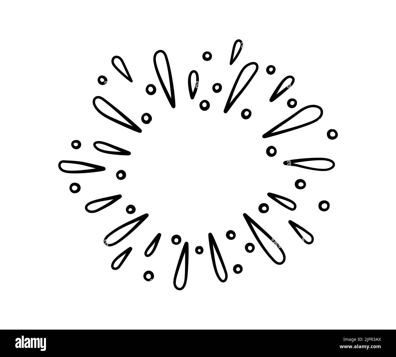 Hand drawn firework. Star burst. Sunburst doodle icon. Hand drawn ...