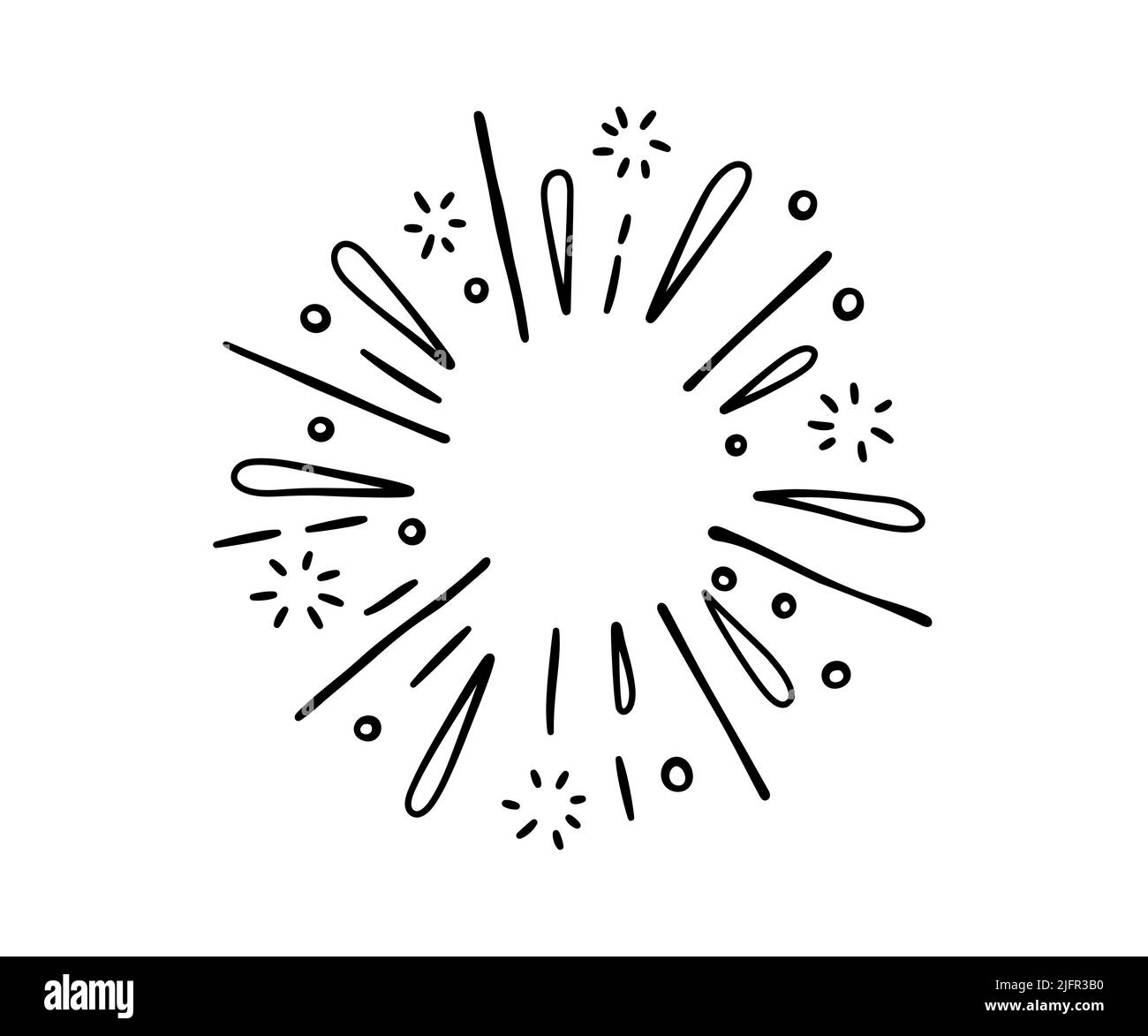 Hand drawn firework. Star burst. Sunburst doodle icon. Hand drawn ...