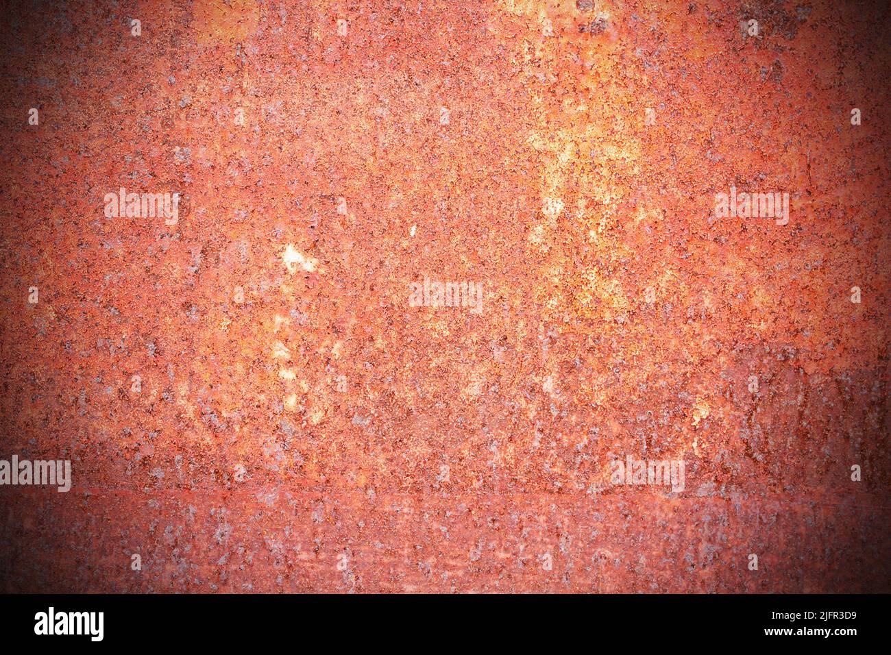 Old steel walkway sprayed red rust. Iron surface rust for background to ...