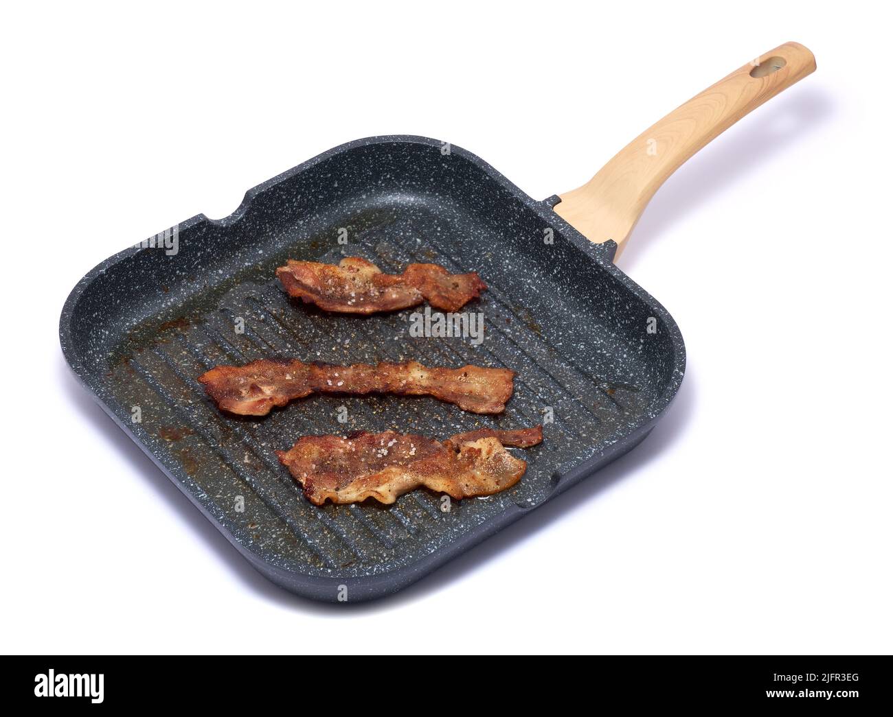Slice bacon fried on grill hi-res stock photography and images - Alamy