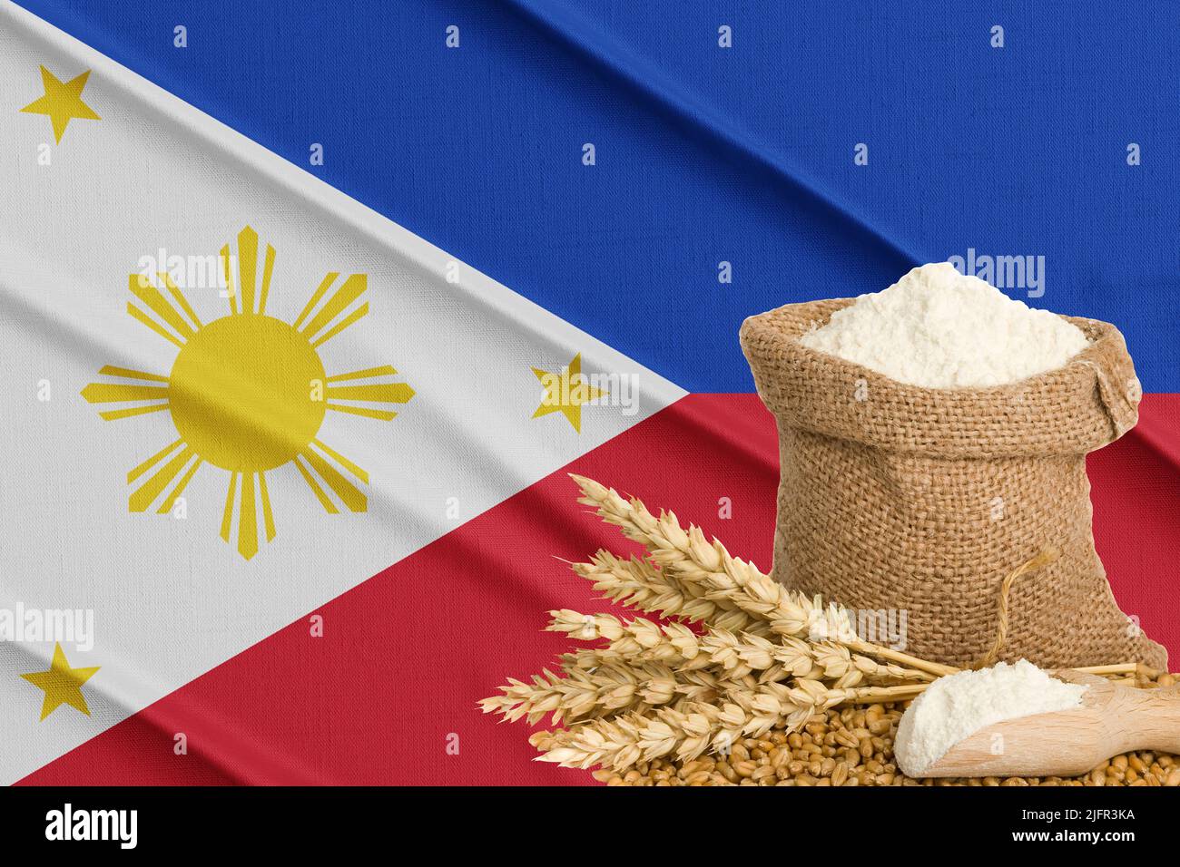 Philippines grain crisis, Concept global hunger crisis, On background ...